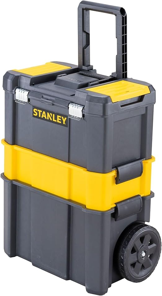 STANLEY Essential Rolling Workshop Toolbox, 3-in1 Stackable Units ...