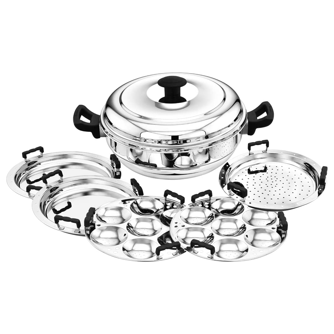 MAXIMA Triply Stainless Steel Multi Kadai 28 cm - Complete Cookware Set ...