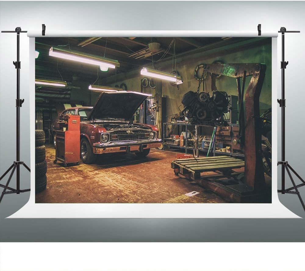 Amazon.com : LUCKBTY Old Garage Backdrops for Photography 10X7FT Car ...