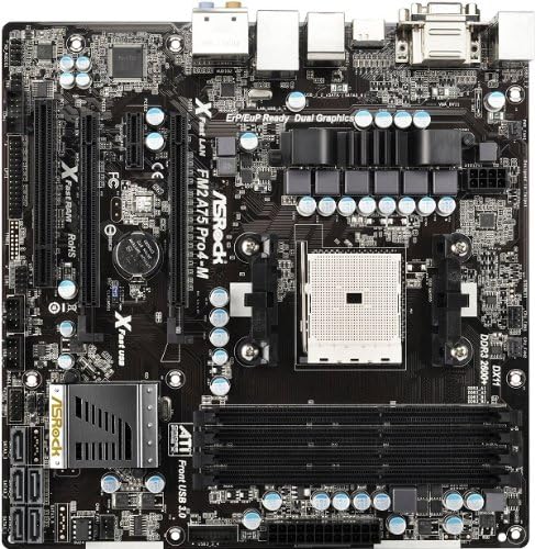 Amazon.com: Asrock Fm2a75 Pro4 M Socket Fm2 Amd A75 Fch Ddr3 A&v&gbe ...