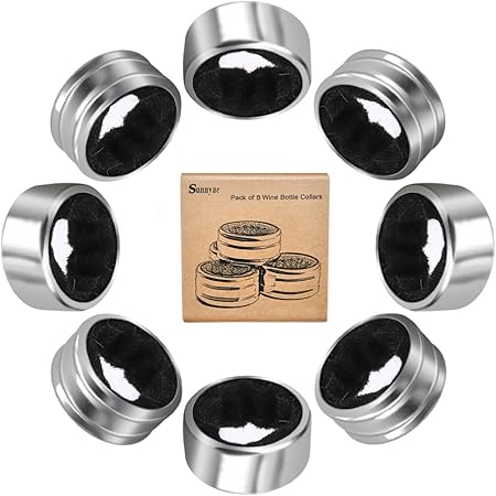 Amazon.com: Cabilock 12pcs Wine Bottle Drip Collar Stainless Steel Wine ...