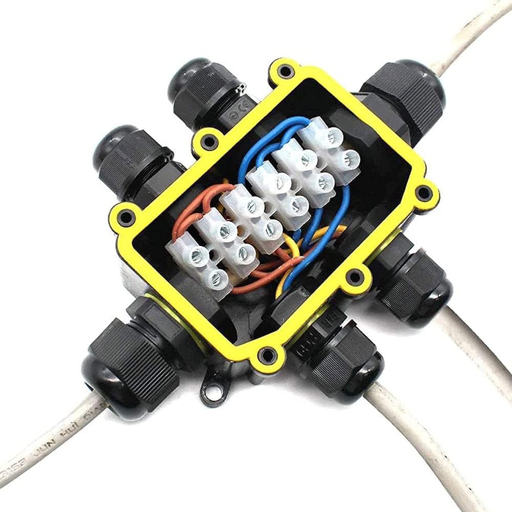 Mecmbj Waterproof Junction Box, 6-Way Outdoor Cable Connectors External ...