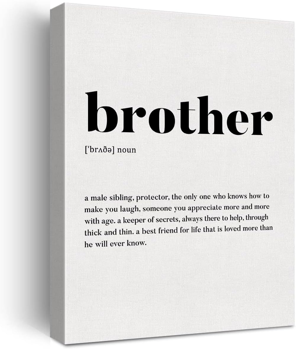 Amazon.com: OEWD Brother Definition a Male Sibling Canvas Wall Art ...