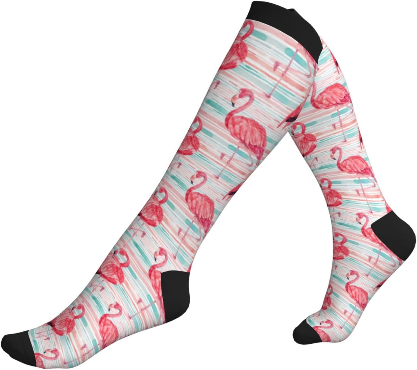 Amazon.com: Gigszay Pink Flamingo Pattern Compression Socks For Women ...