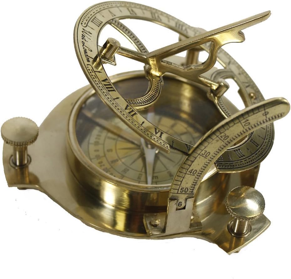 Amazon.com: THOR INSTRUMENTS 3" Sundial Compass - Solid Brass Sun Dial ...