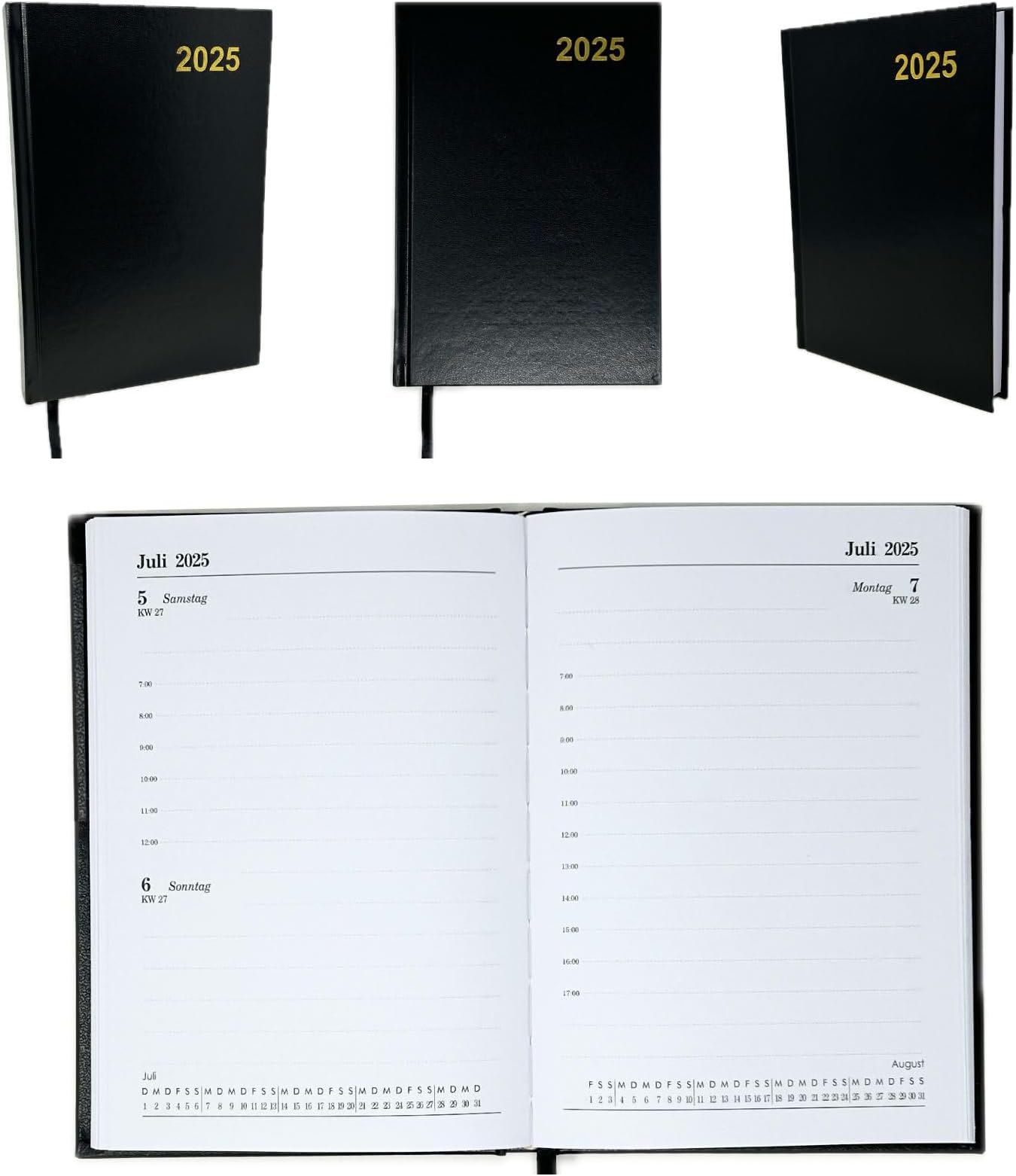 Buchkalender 2025 A5 Hardcover Chefplaner Kalenderbuch Tageskalender MO ...