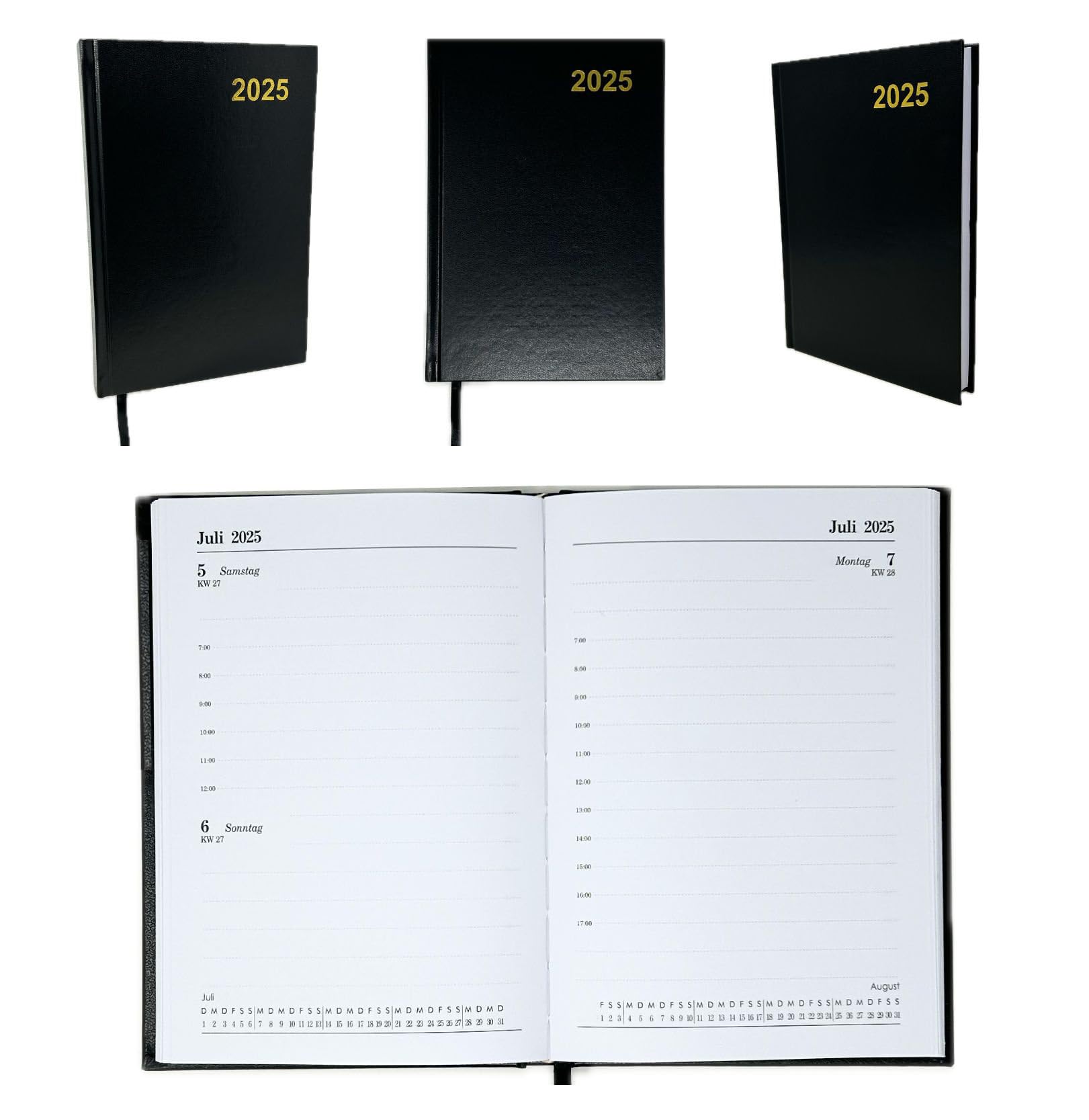 Buchkalender 2025 A5 Hardcover Chefplaner Kalenderbuch Tageskalender MO ...