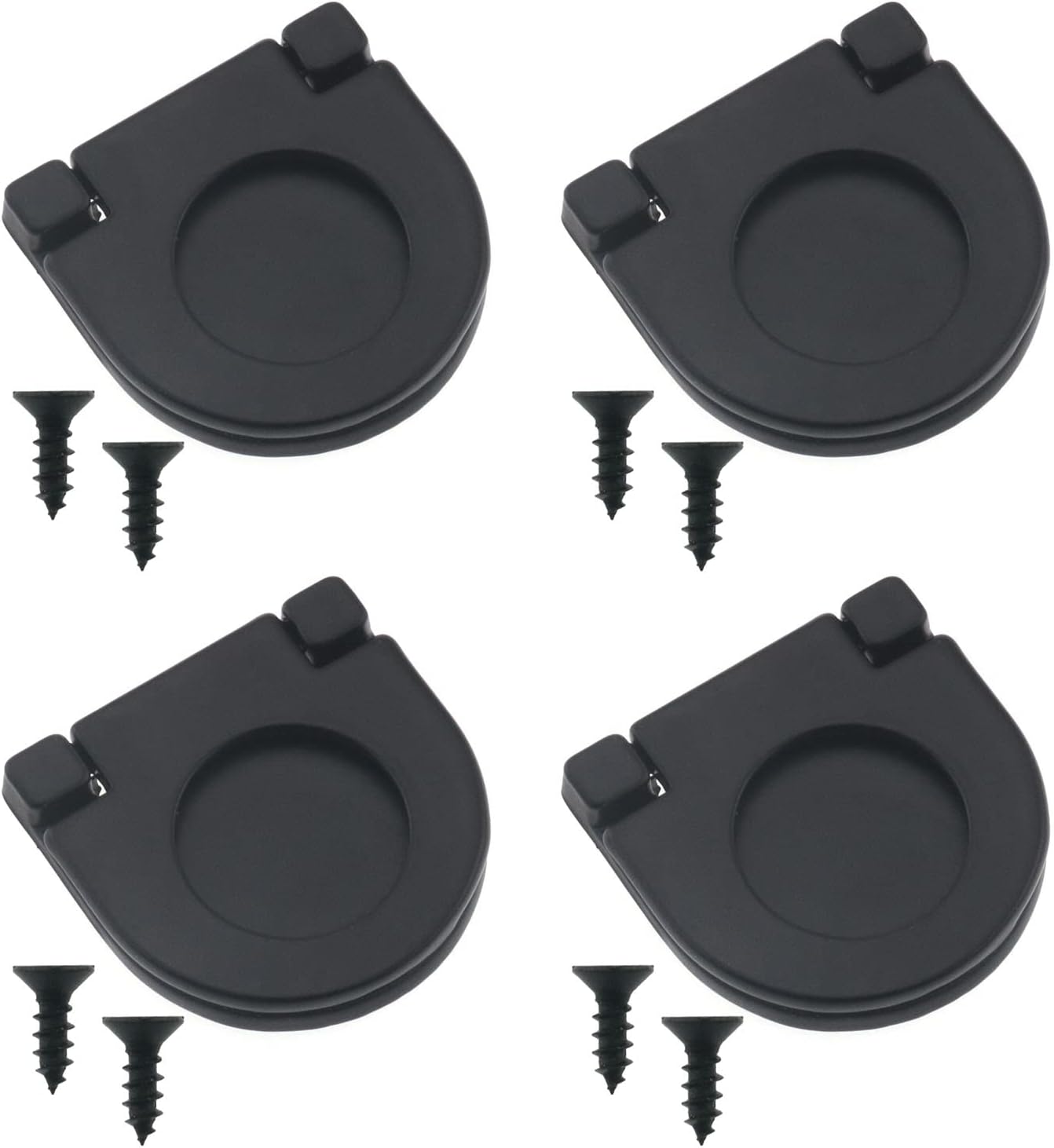 CHENJIN Flush Ring Pull 4Pcs Black Modern Flush Ring Pull Hidden ...