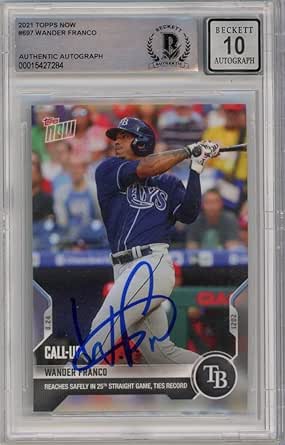 Amazon.com: Wander Franco 2021 Topps Now Autograph Rookie Card #697 BAS ...