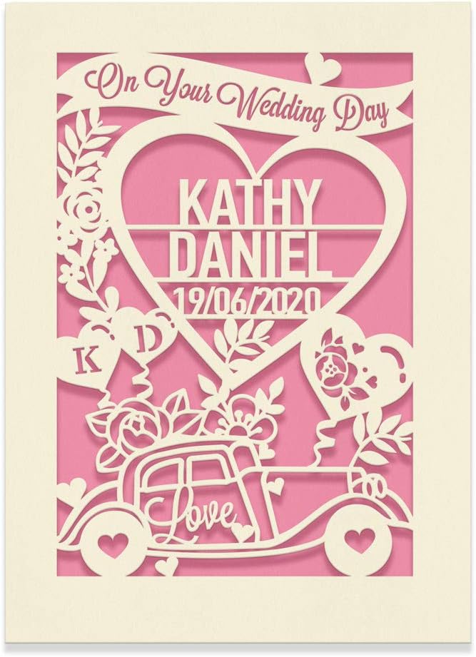 Amazon.com : Personalized Wedding Card Wedding Anniversary Engraved ...