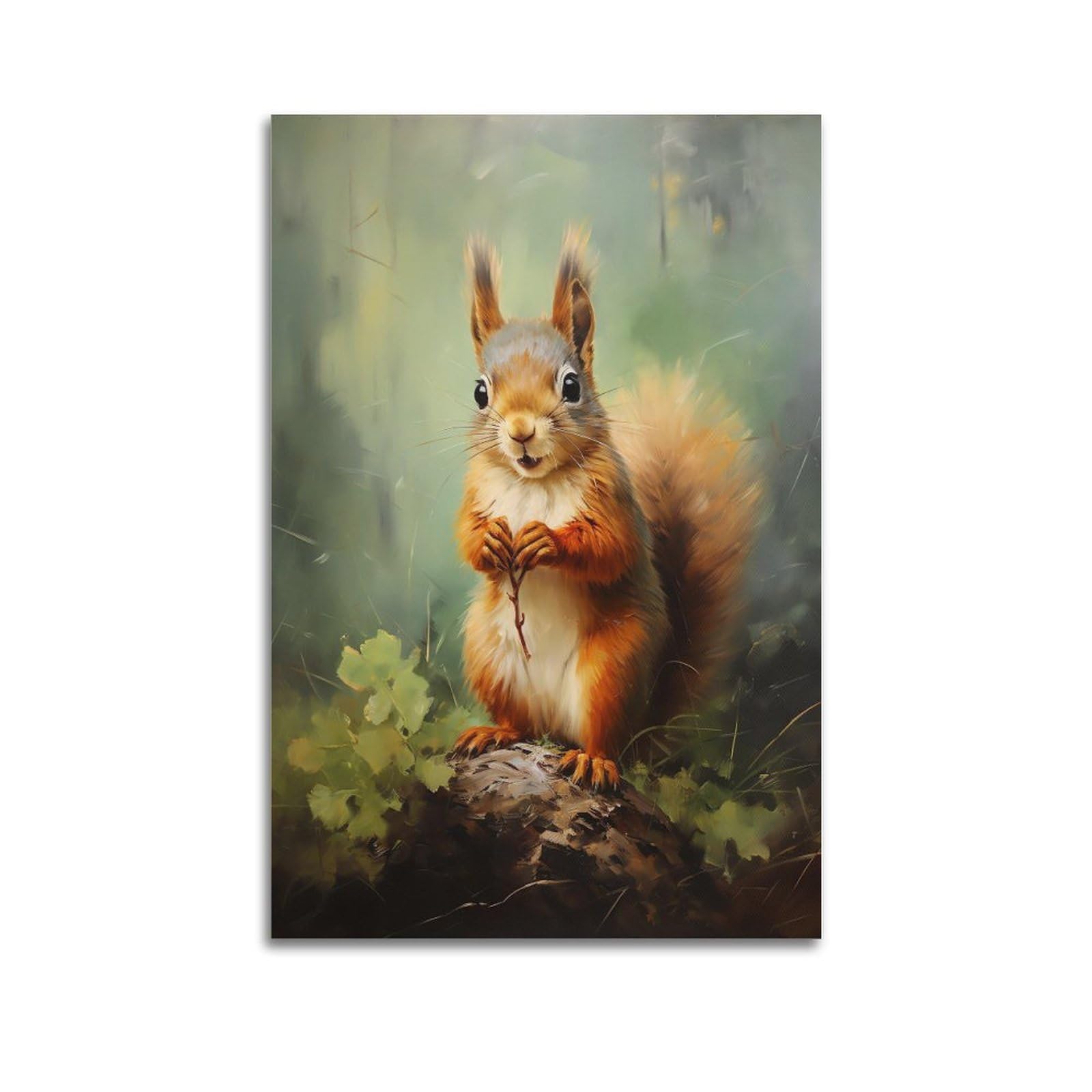 Amazon.com: OFITIN Cute Squirrel Poster, Squirrel Oil Painting ...