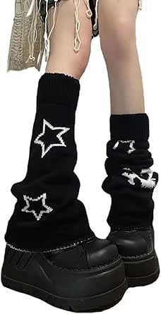 Leg Warmers Star Pattern Knitted Leg Warmers Y2k Kawaii Socks Harajuku ...