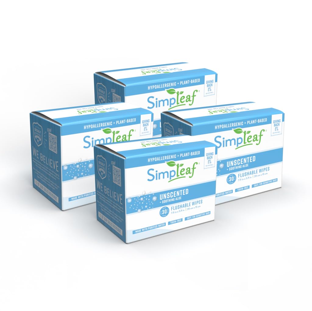 Amazon.com: Simpleaf Flushable Unscented Single Pack Wet Wipes | Eco-Friendly Paraben & Alcohol ...