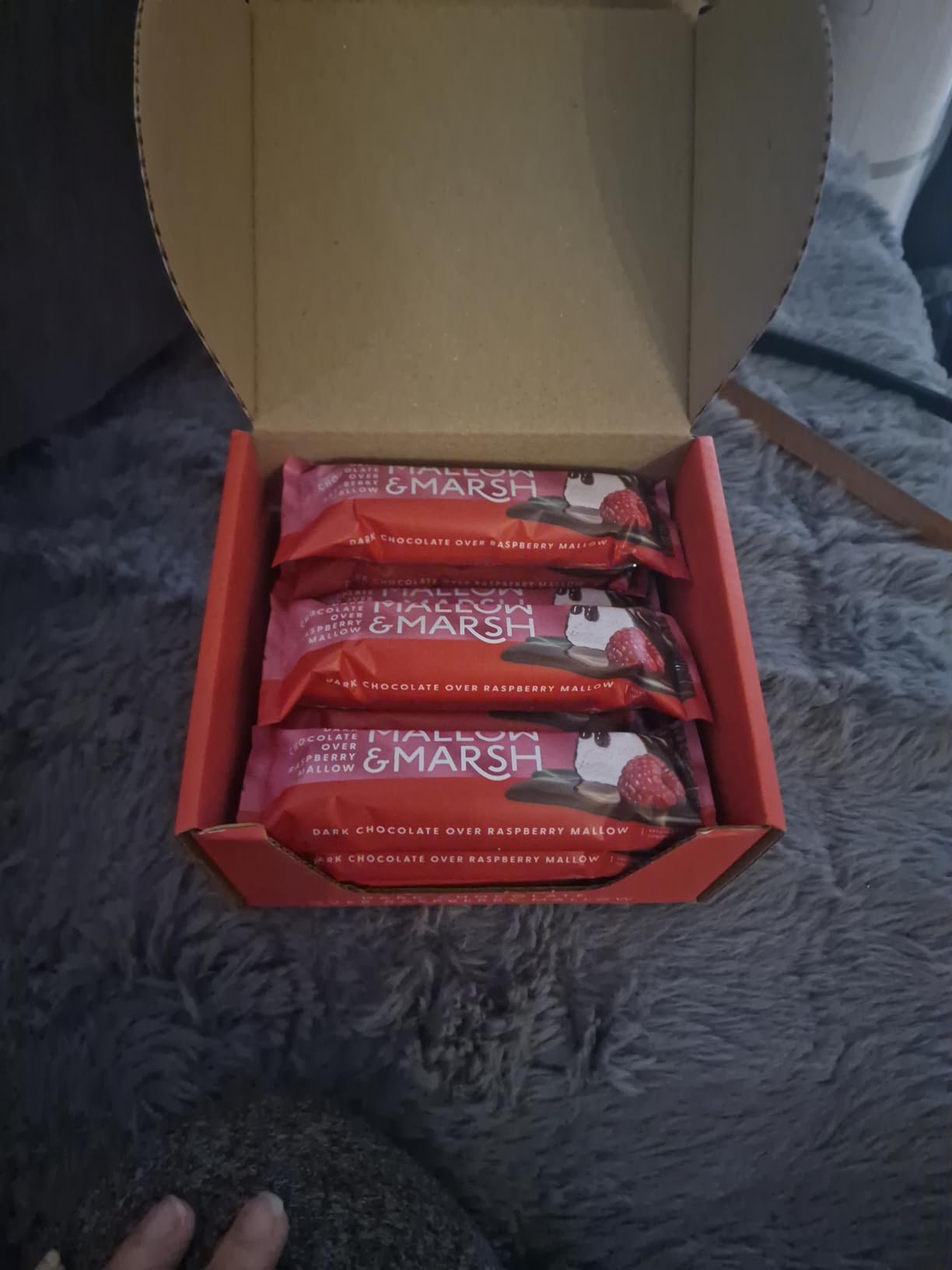 Mallow & Marsh Raspberry Marshmallow Bar Coated in 70% Dark Chocolate ...