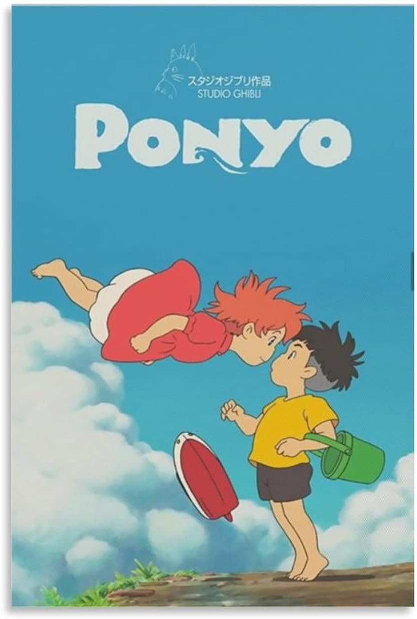 Amazon.com: ief Movie Poster Ponyo Poster Canvas Art Poster and Wall ...