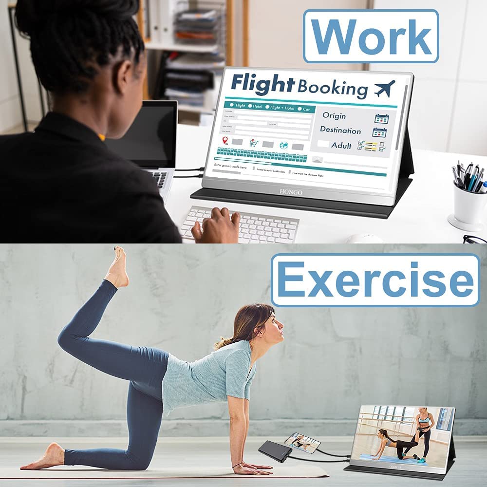 Buy HONGO VESA Portable Monitor & Portable Laptop Stand Bundle ...