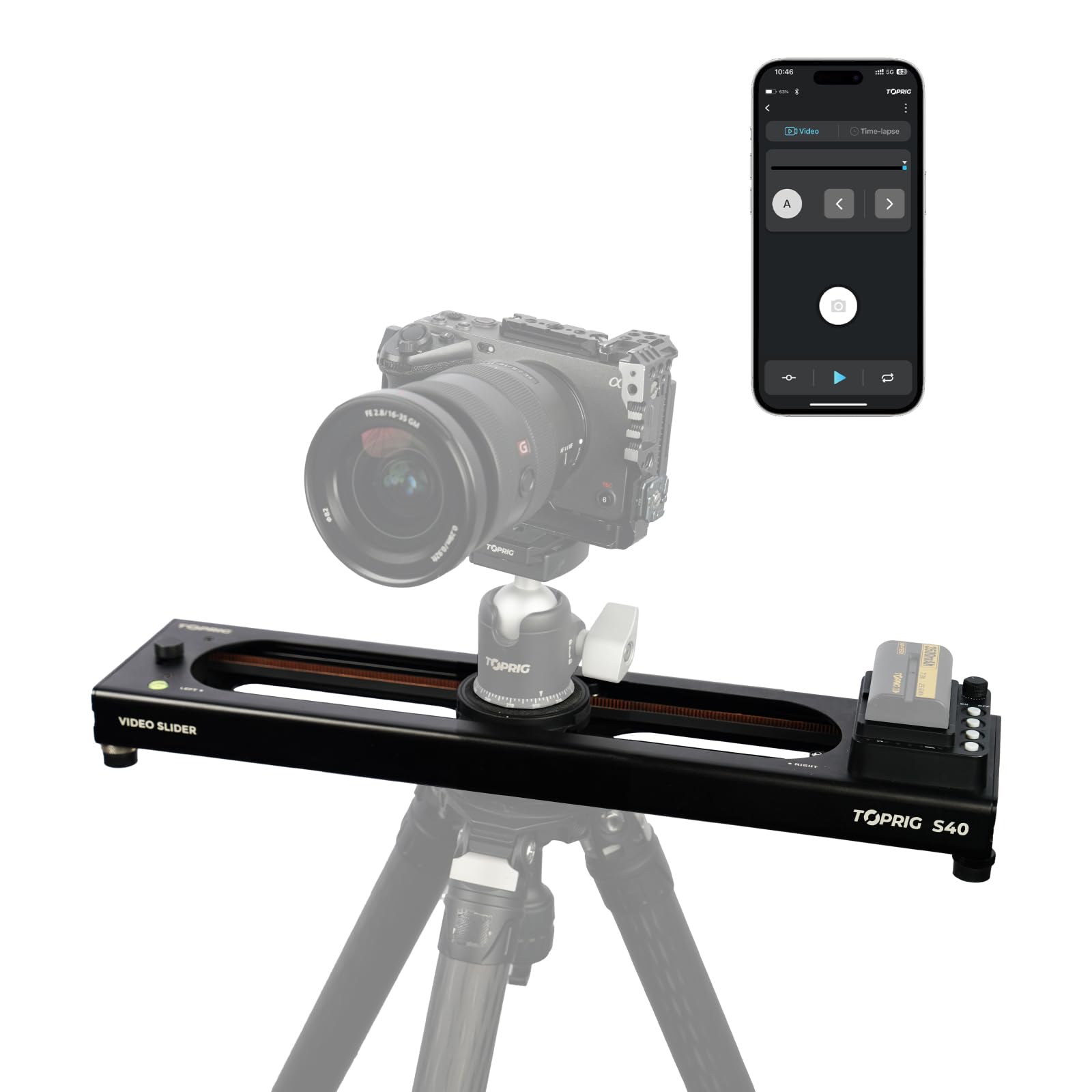 Toprig Accsoon Camera Video Slider S60 Adjustable 24''/60cm Motorized ...