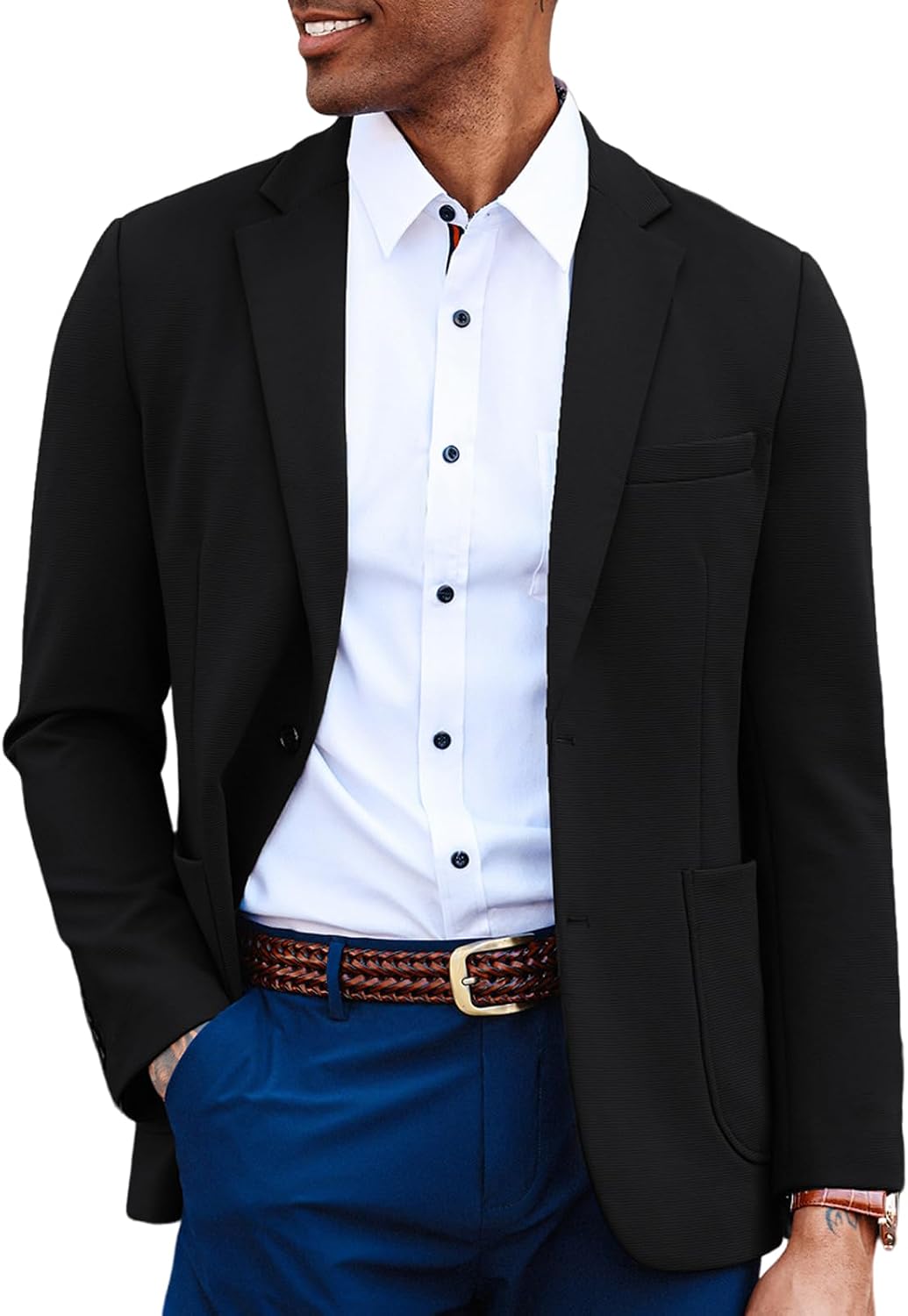 PJ PAUL JONES Men's Casual Blazer Suit Jackets Two Button Stretch ...
