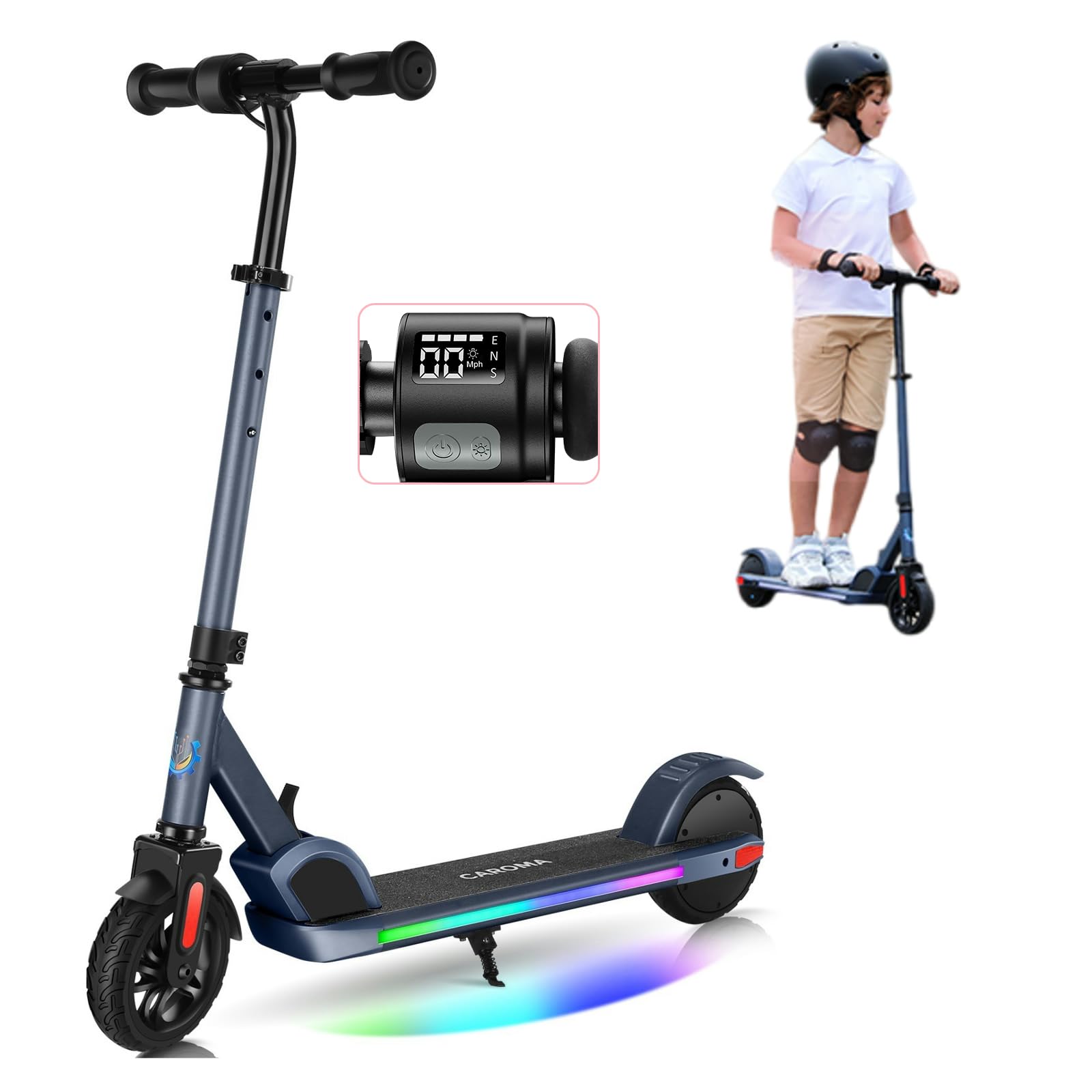 Caroma Electric Scooter for Kids, Adjustable Height & Speed, 150W/180W ...