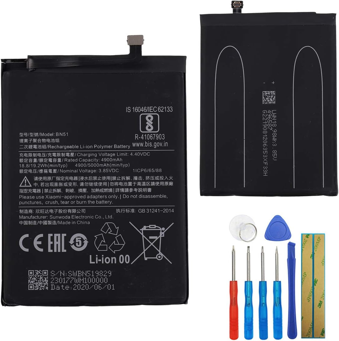 Amazon.com: E-YIIVIIL Replacement Battery BN53 Compatible with Xiaomi ...