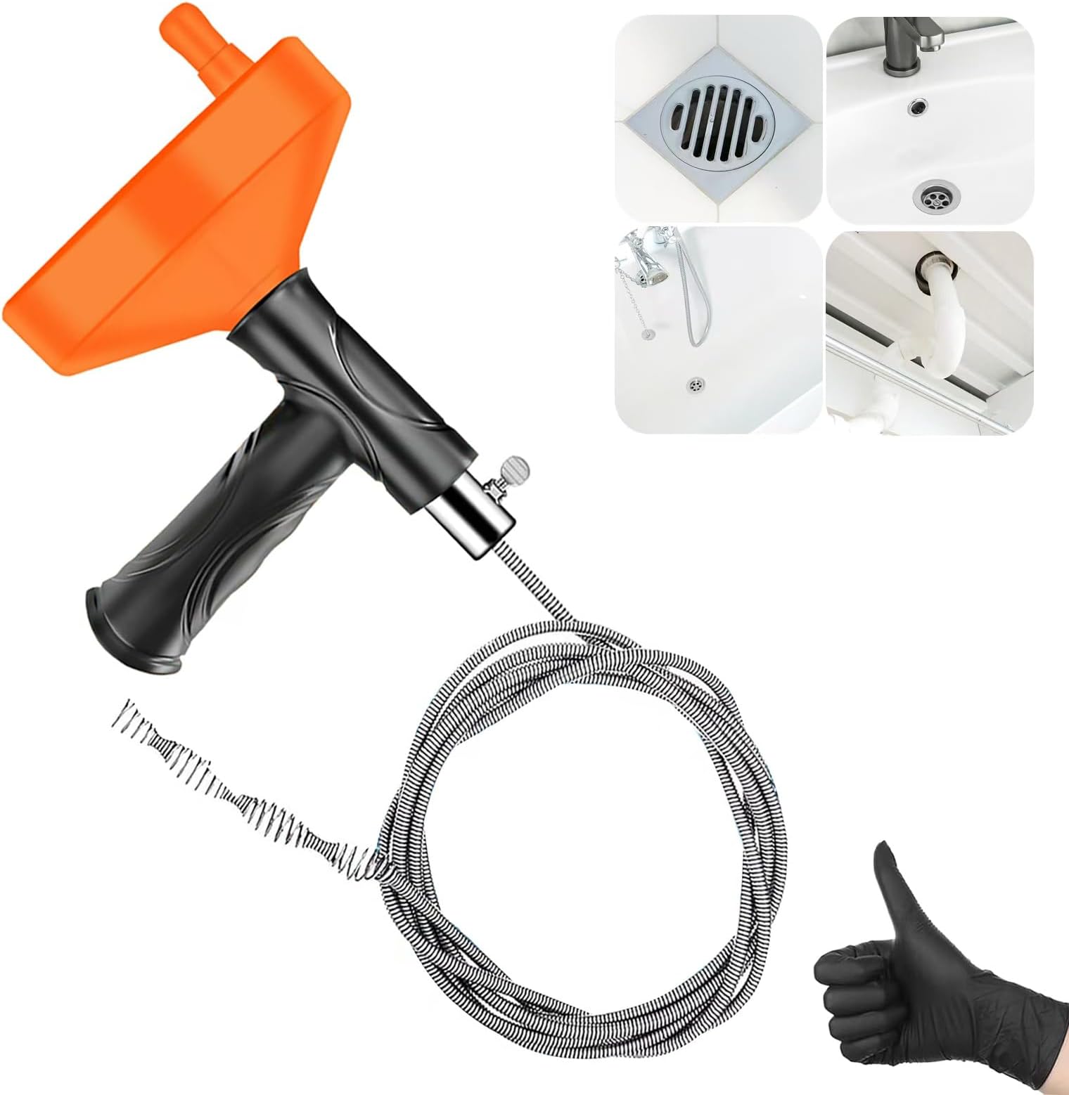 Threlaco 6 FT Drain Snake for Toilets Drain Auger Toilet Snake Auger ...