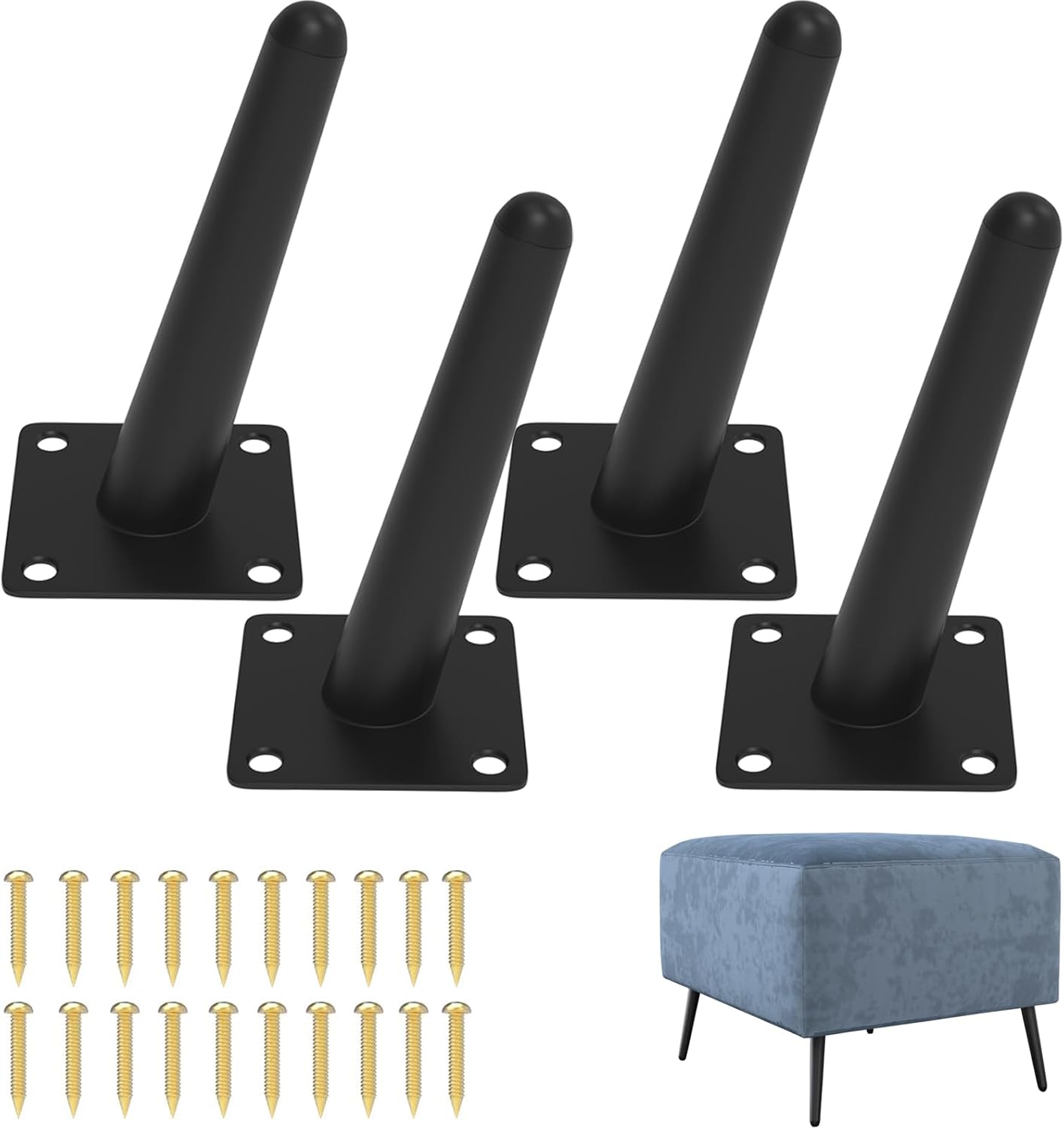 Amazon.com: 8 Inch Furniture Legs Set of 4 Morden Metal Furniture Legs ...