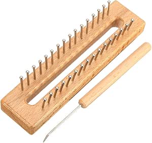 Amazon.com: Wayion 32 Pegs Knitting Loom Kit Craft Wooden Knitting Loom ...