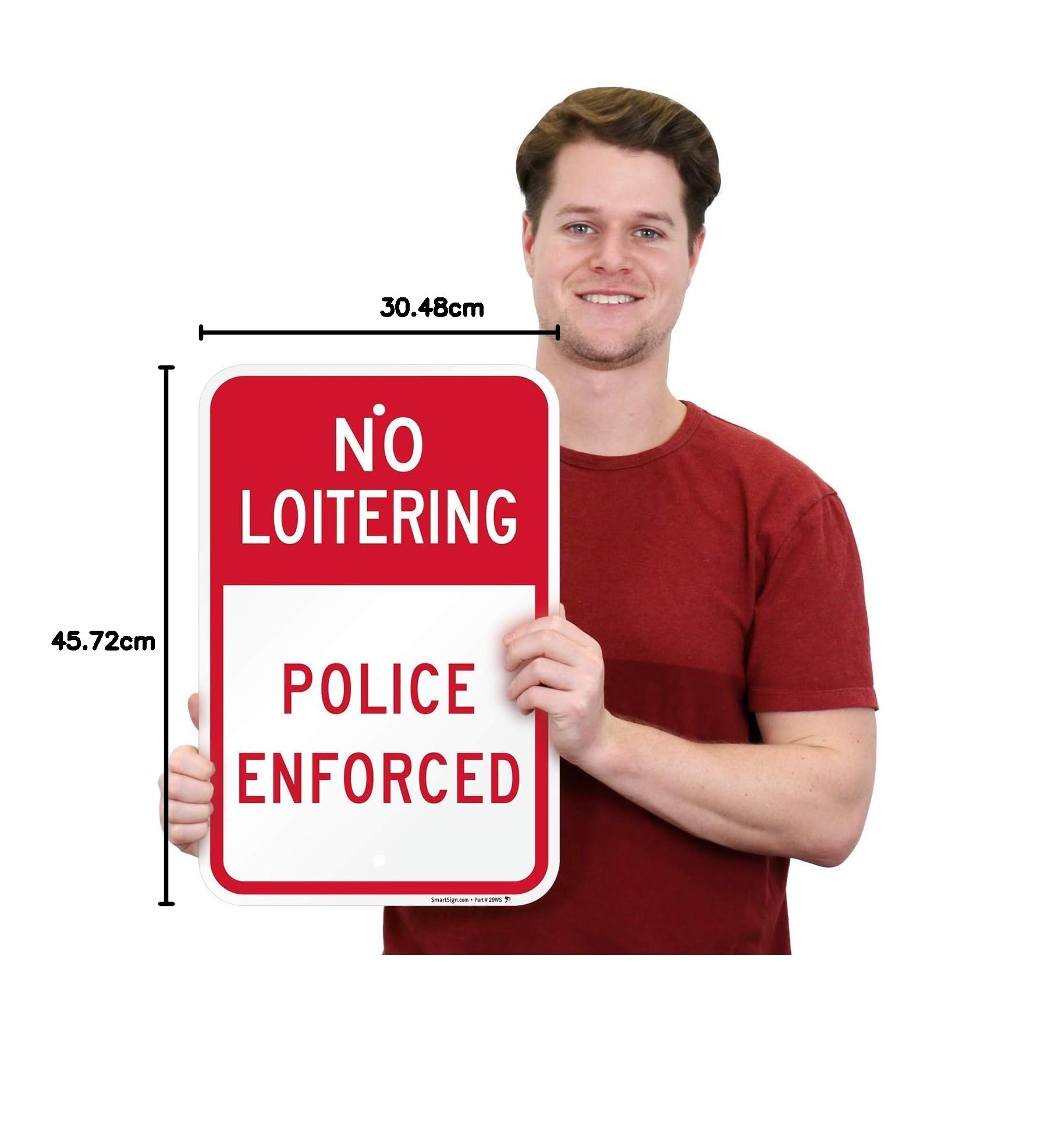 Police Enforced Sign No Loitering - 18x12 Inch Reflective Aluminum ...