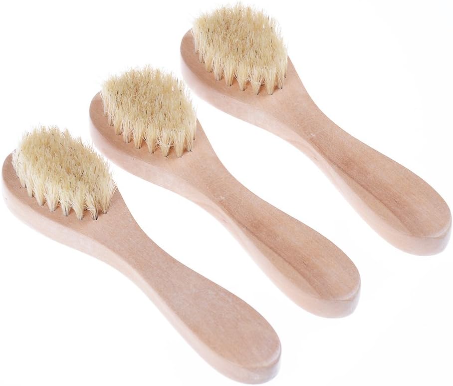 Amazon.com: HiKin Natural Soft Wool Bristles Dry Facial Cleansing Brush ...