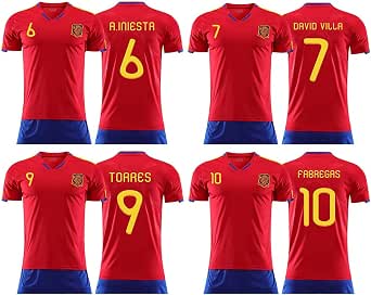 Amazon.co.jp: Andres Iniesta Retro Uniform, Soccer Spain, Villa Torres ...