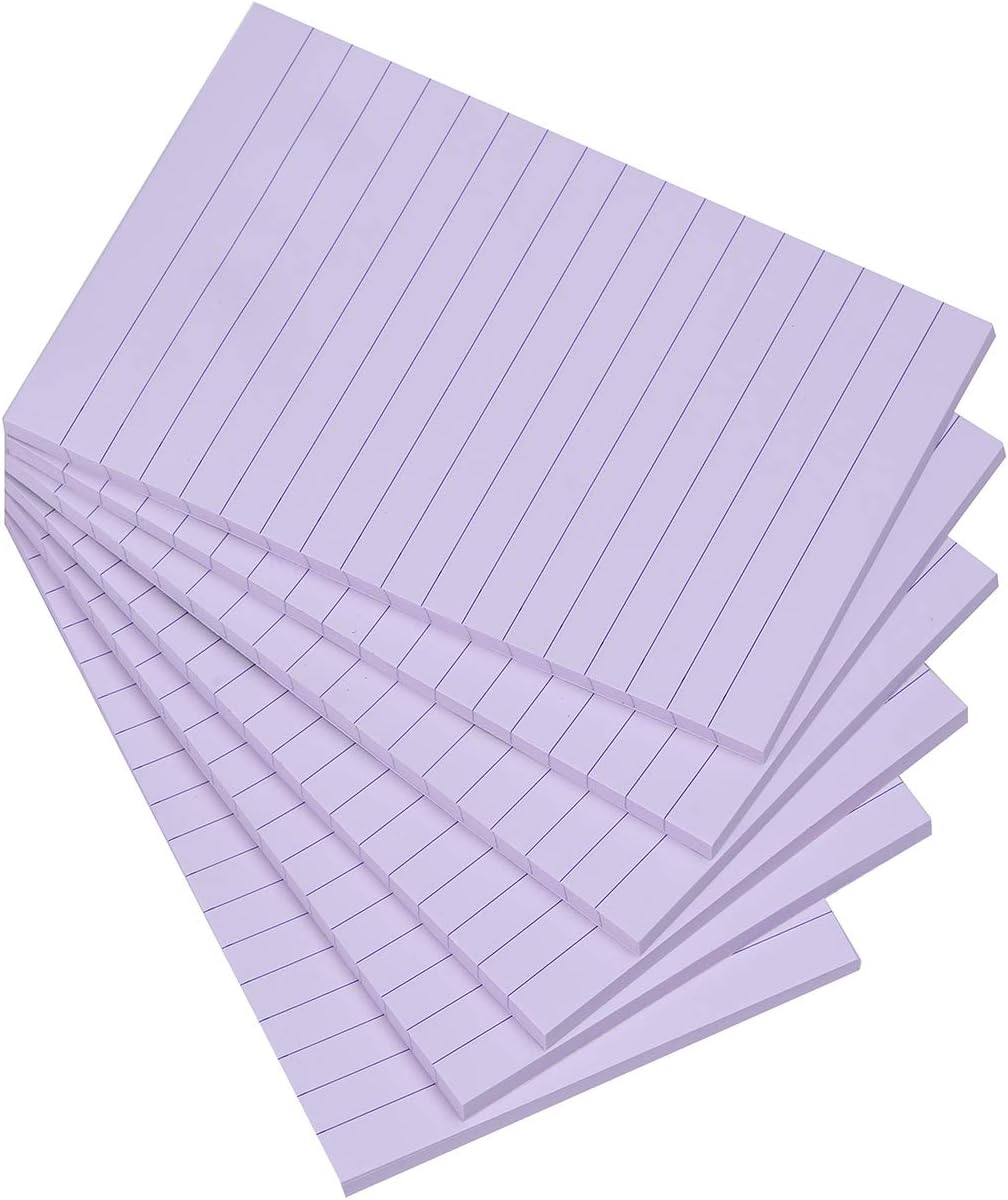 Amazon.com : Vanpad Lined Sticky Notes 3X5 in Pastel Ruled Post ...