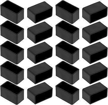 20Pcs Rectangle Rubber Furniture Leg Caps 20mm x 40mm PVC Rectangle ...