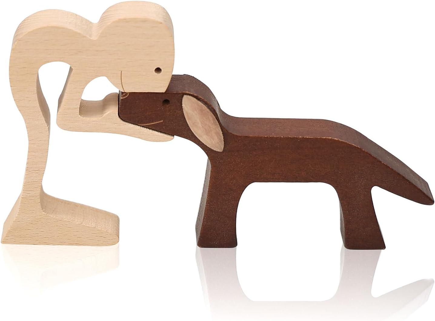 Amazon.com: Men and Dog Figurines Wooden Gift Home Décor Accents，Wood ...
