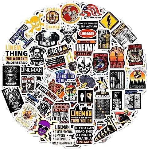 Amazon.com: BulbaCraft 100Pcs Lineman Stickers for Hard Hats, Lineman ...