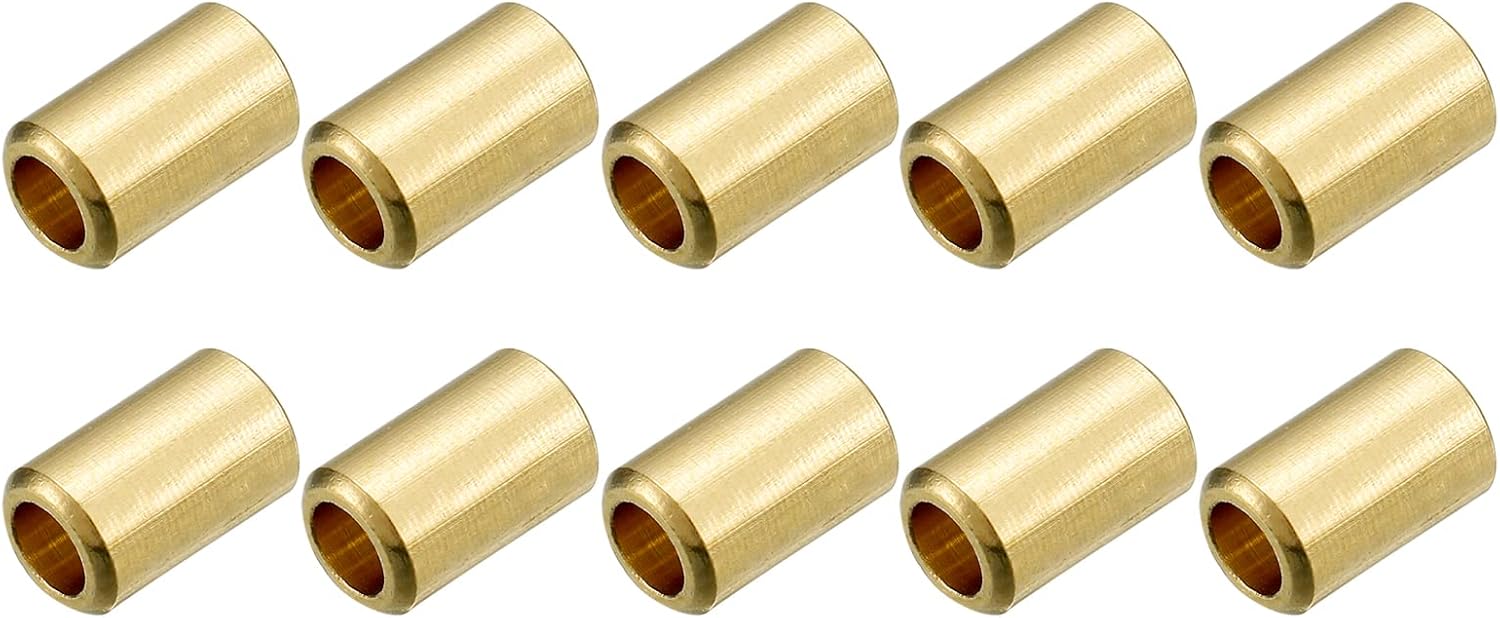 Amazon.com: uxcell Brass Tube Spacer Beads, 5mm x 8mm Glossy Bead 3mm ...