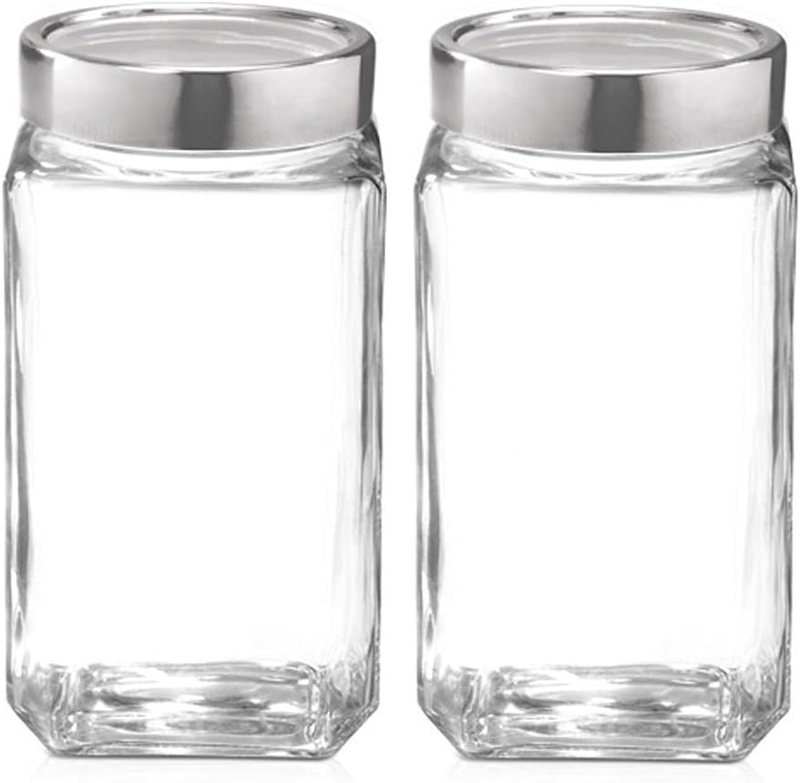 Amazon.com: Buy Now Treo Cube Jar 1000Ml Set Of 2 Glassware -Storage ...