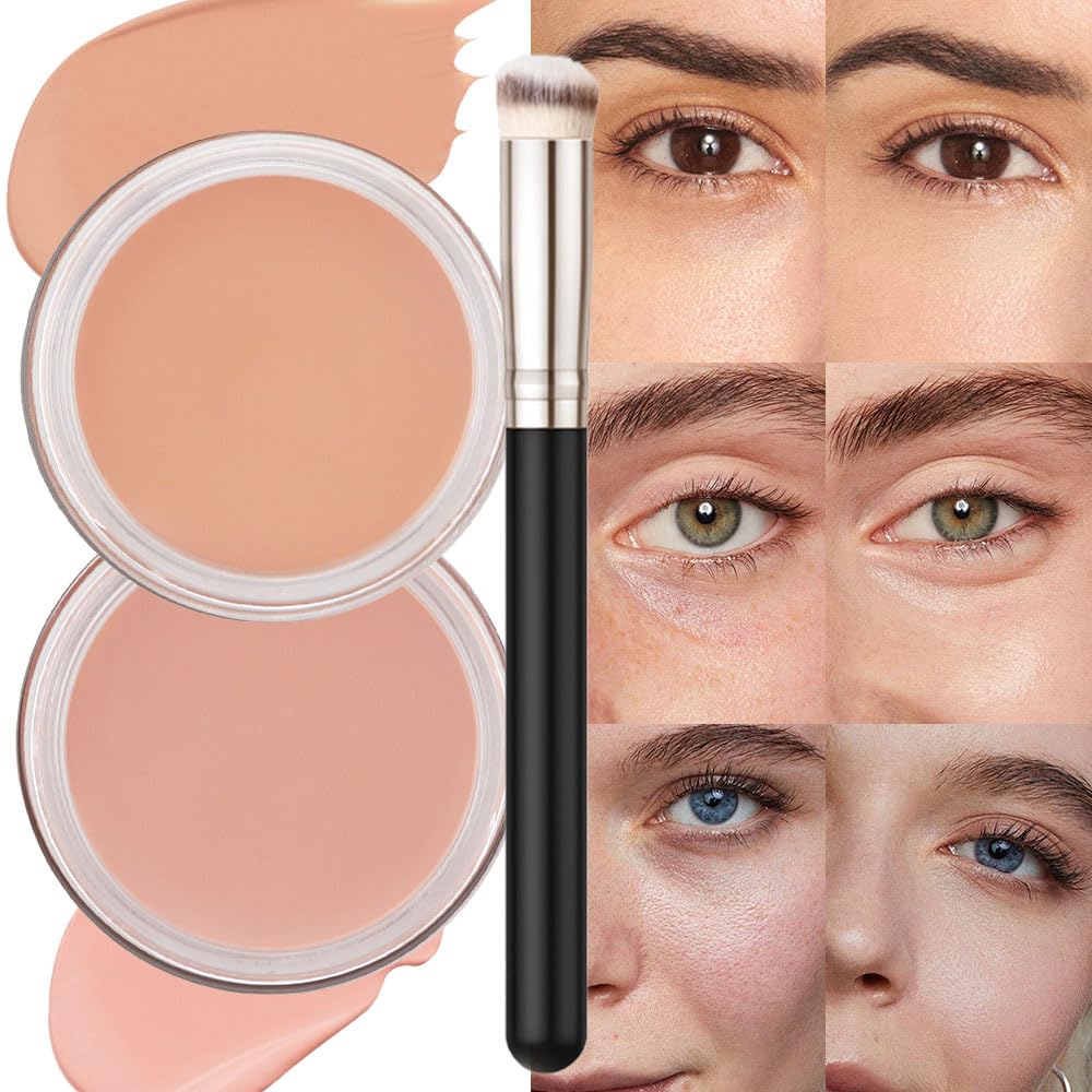 Amazon.com : 2 Pcs Cream Texture Pot Conceal,Under Eye Brightener ...