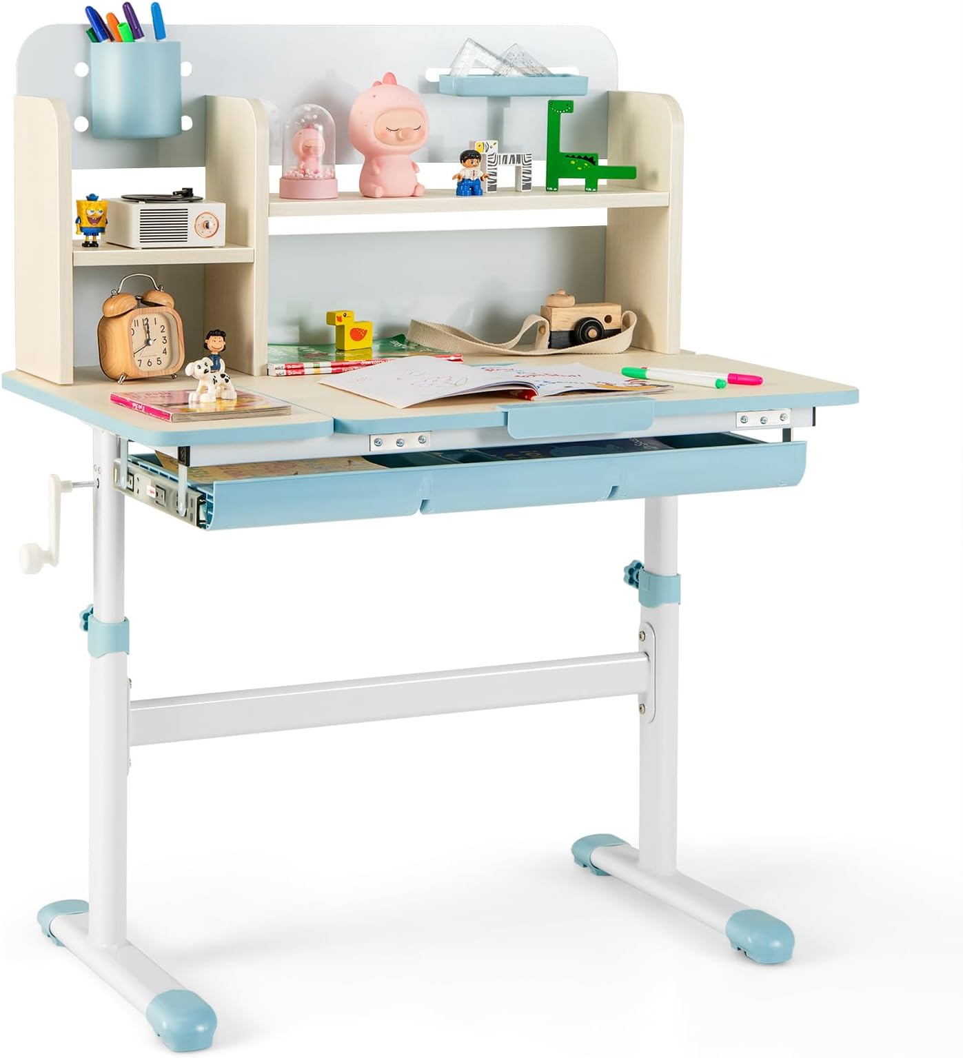 Amazon.com: HONEY JOY Kids Desk, Children School Study Desk w/ 7-Level ...