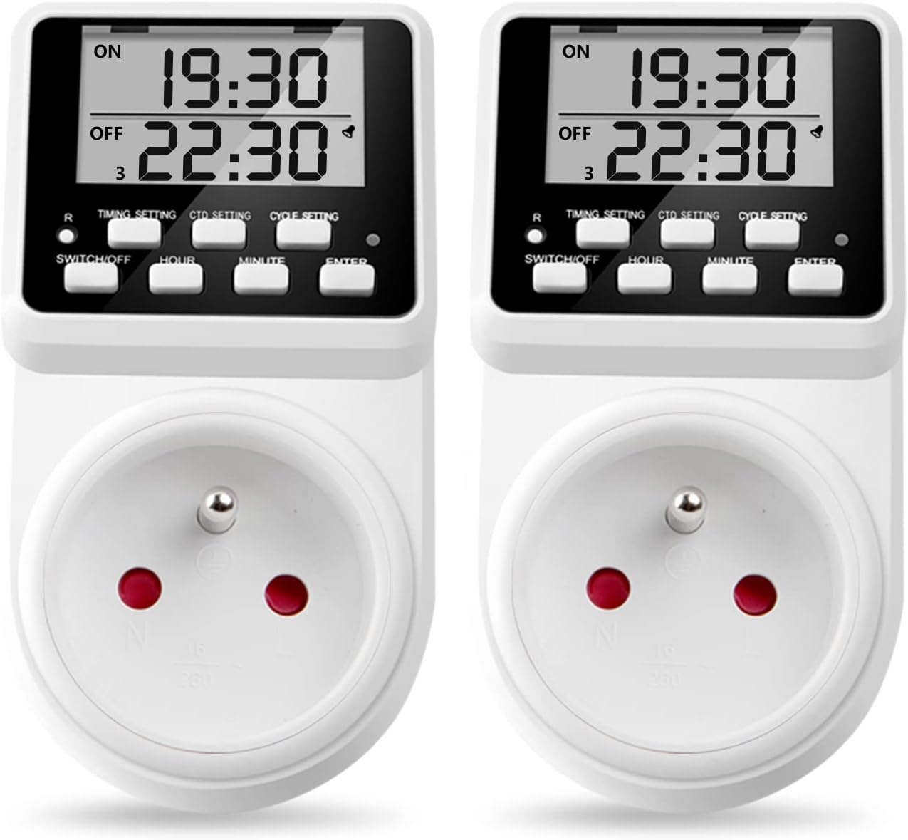 Vinabo Programmateur Prise Electrique et Digitale, Prise Programmable à Cycle Alternatif et ...