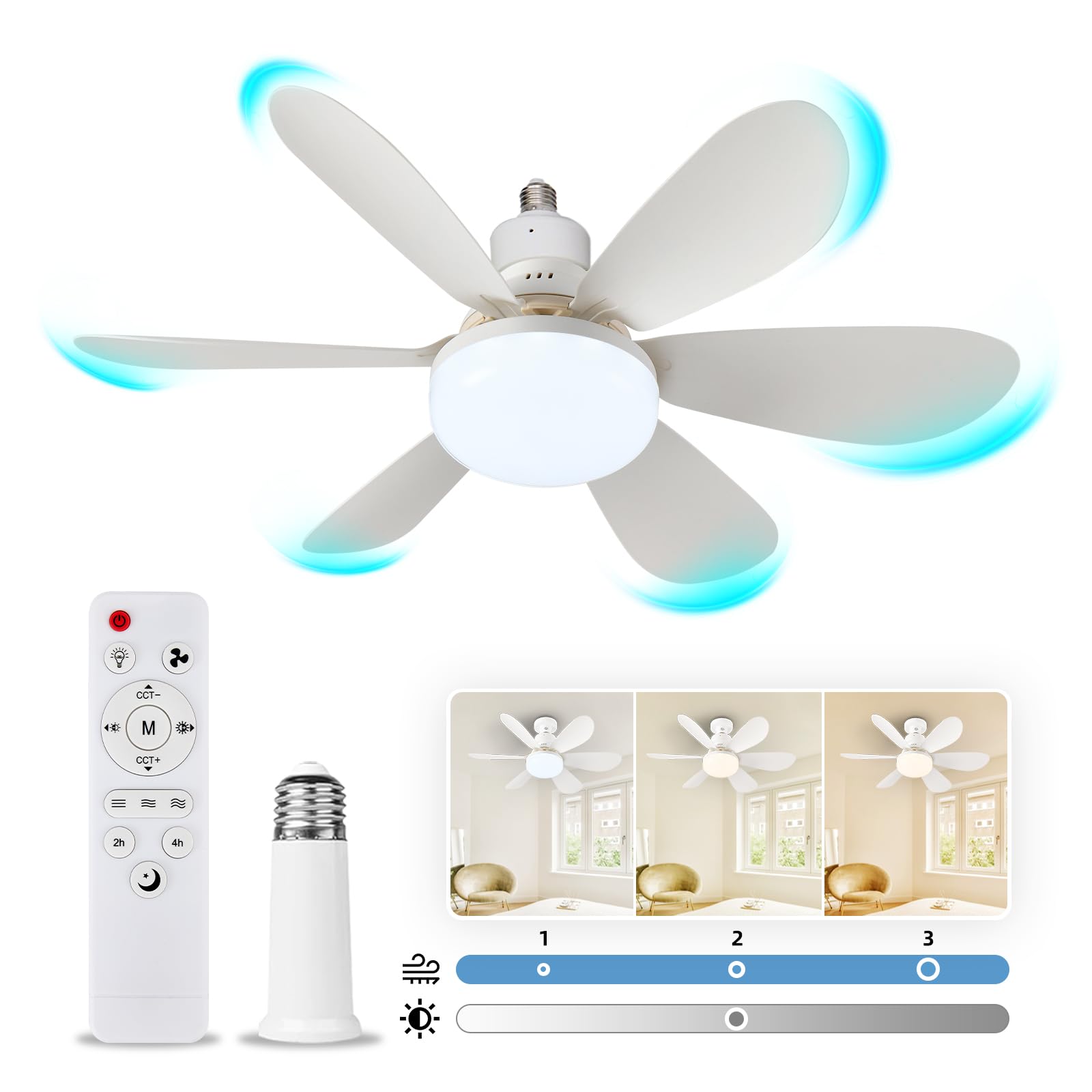 Snapklik.com : AHXIAOZN Socket Fan Light