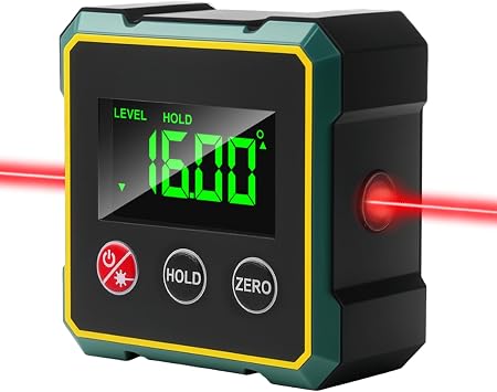 PORFOYO Digital Protractor Inclinometer Laser Spirit Level with LCD ...