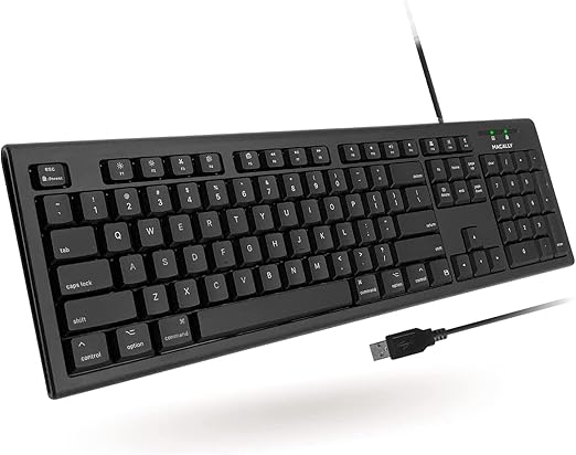Amazon.com: Macally Full Size Wired Mac Keyboard - Compatible with All ...