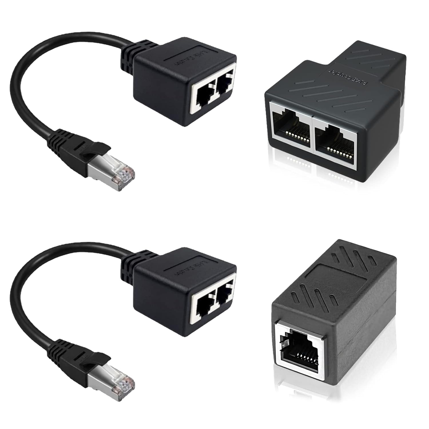 Lan Splitter 2 Stück Lan Verteiler Lan Splitter 1 auf 2 Buchse Port ...