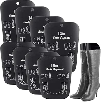8Pcs Black Plastic Women Boot Trees Shaper Form Inserts Thicken Long ...