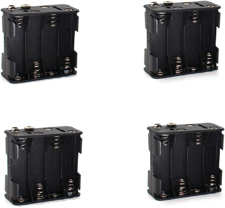 Amazon.com: 4-Pack 8 X AA Battery Holder with Standard Snap Connector ...
