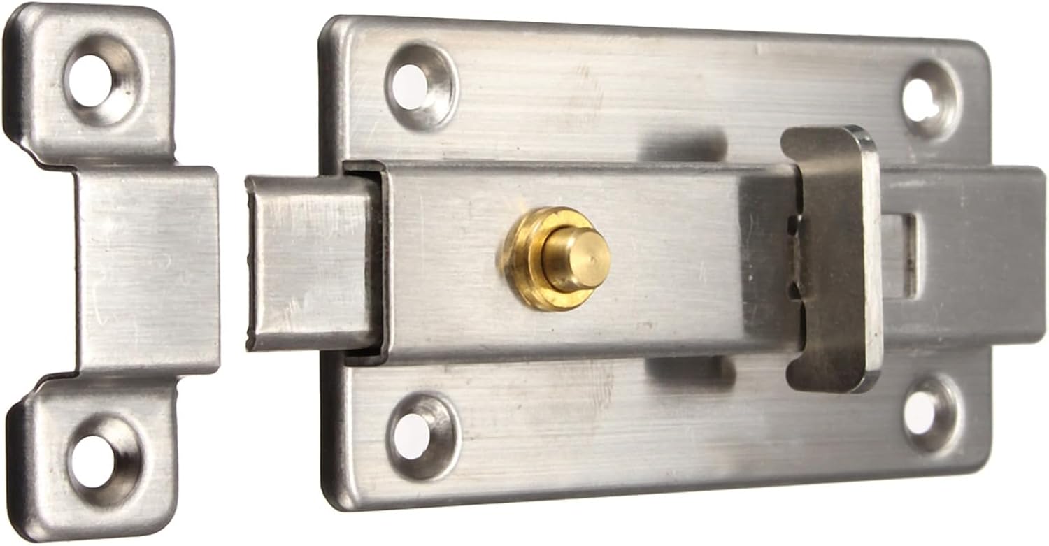 4 Pack Stainless Steel Spring Latch Barrel Bolt - Heavy Duty Door Lock ...