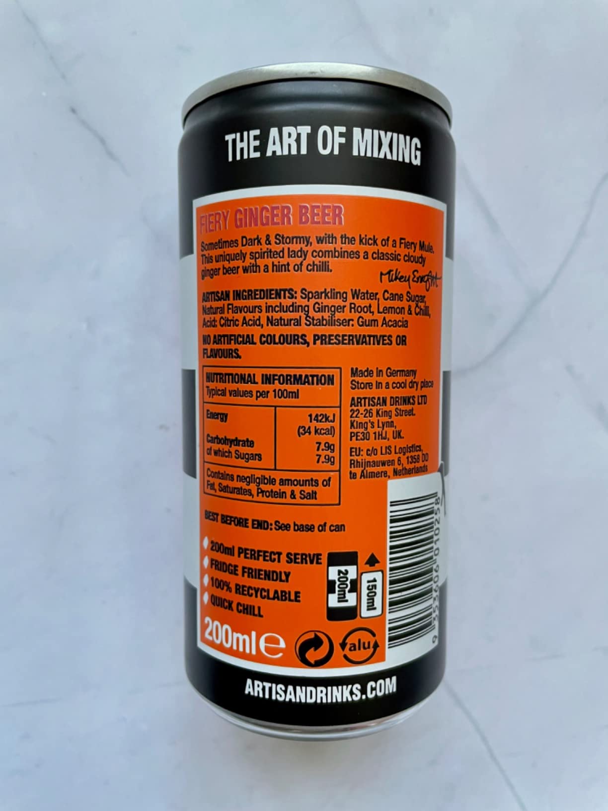 Fiery Ginger Beer by The Artisan Drinks Company - 200mlx24 cans ...