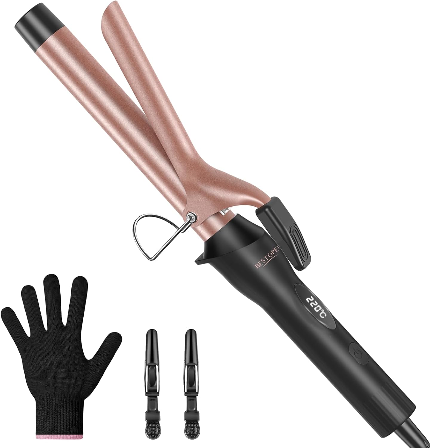 BESTOPE PRO 25mm Lockenstab, Keramik-Welleneisen für Haare mit ...