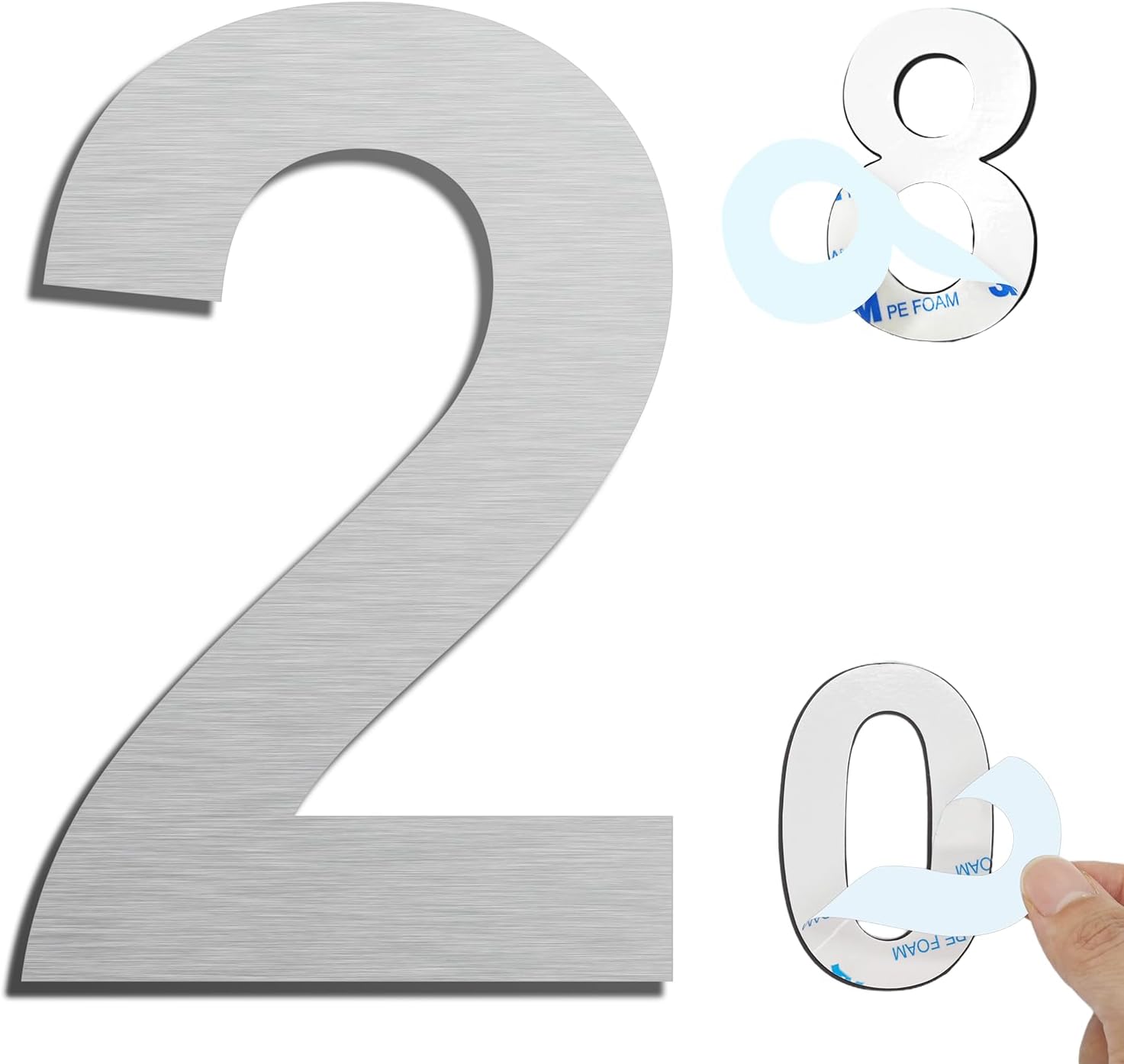 Ywonoby House Numbers - 3 Inch Self Adhesive Metal Stainless Steel Door ...
