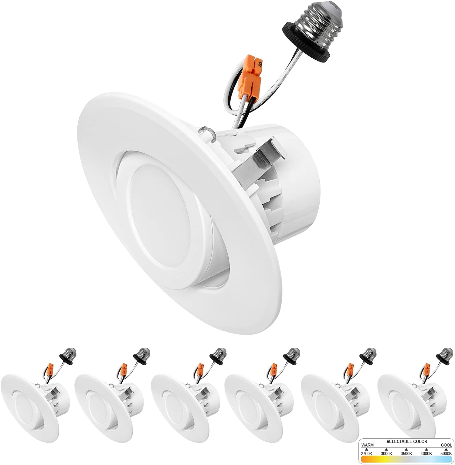 Nora Lighting NS-12W 4 Inch Surface Gimbal Ring Trim Round White ...